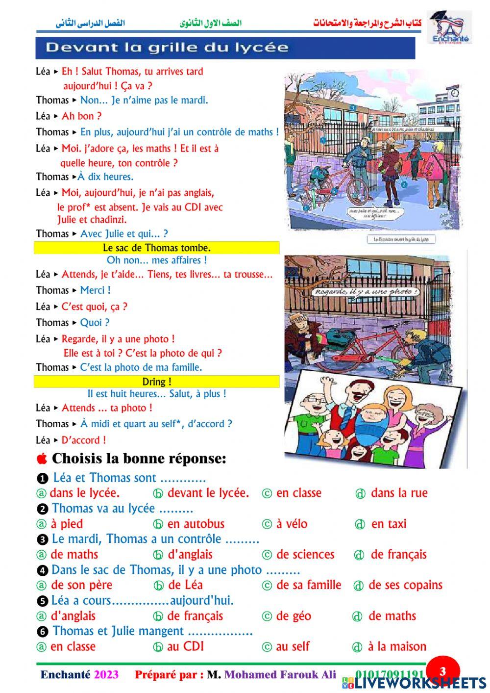 Francais Langue Française worksheet | Live Worksheets