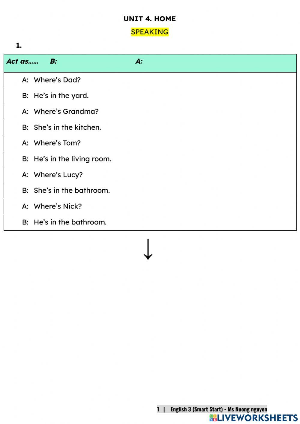 E3SS (speaking) U4 HOME -nuongnguyen | nuongnguyen