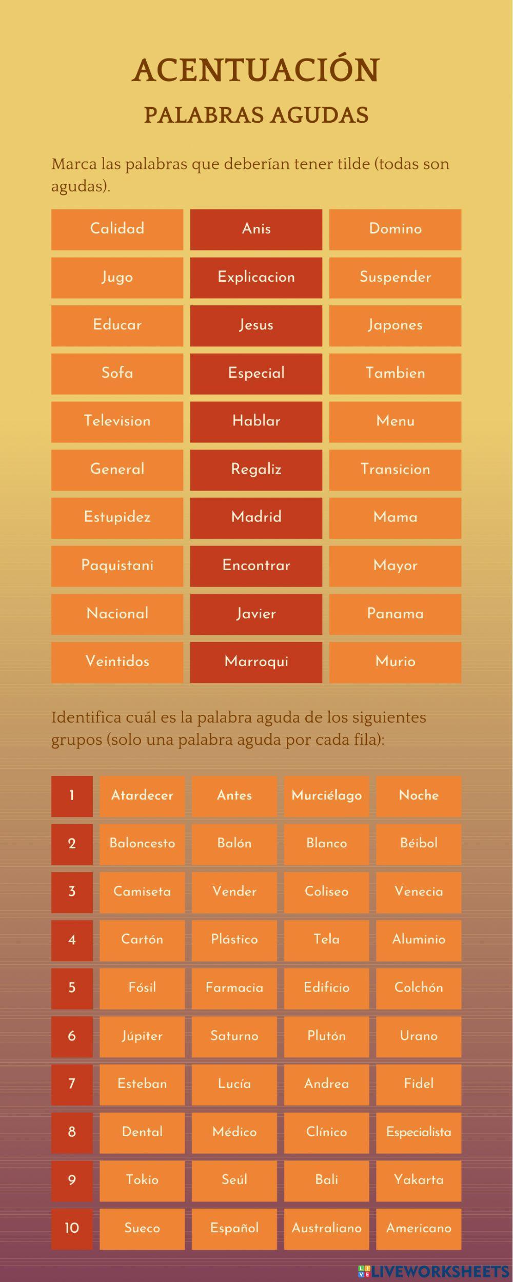 Palabras agudas 2253765 | David Castro Iglesias | Live