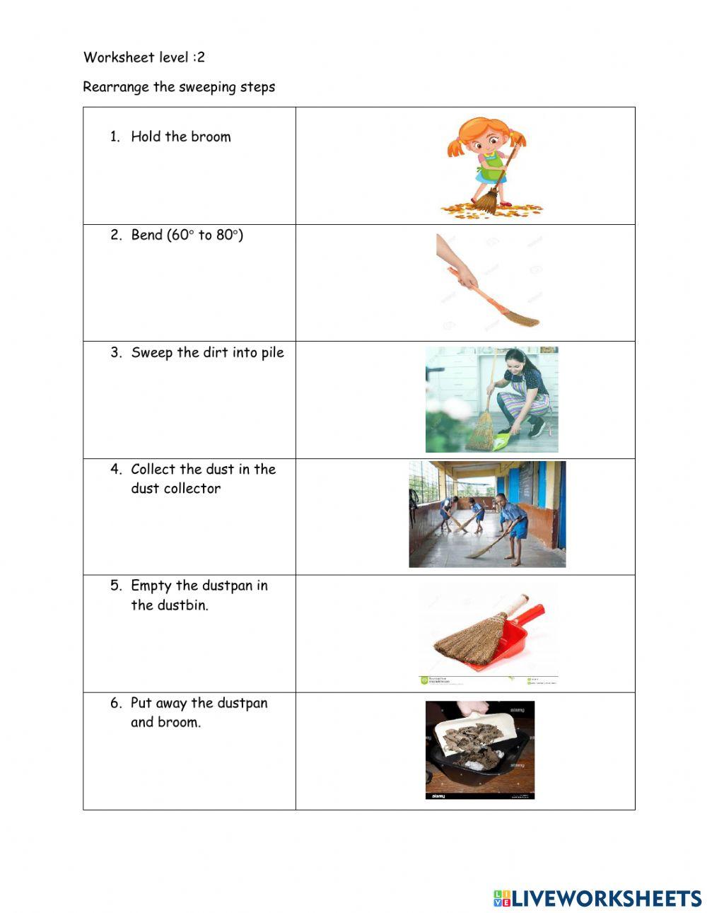 sweeping steps online exercise for | Live Worksheets