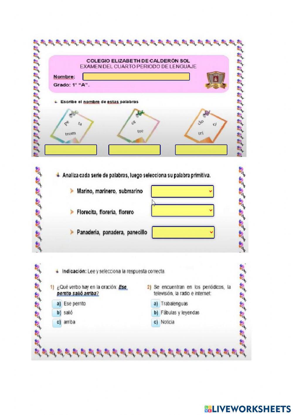 Modelo del programa activity | Live Worksheets