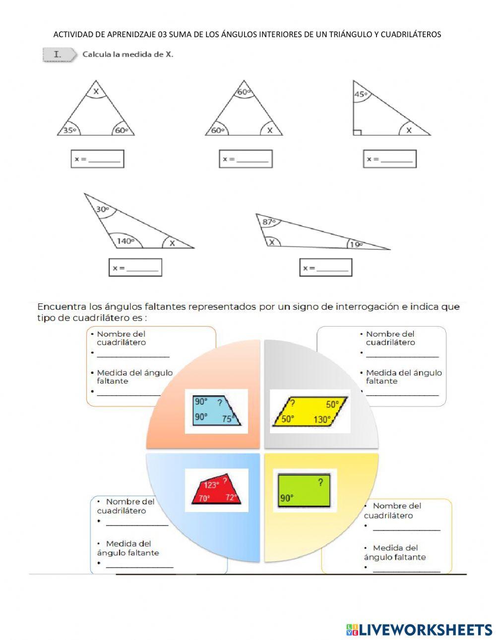Hojas De Trabajo De Suma De ángulos Interiores Explicado