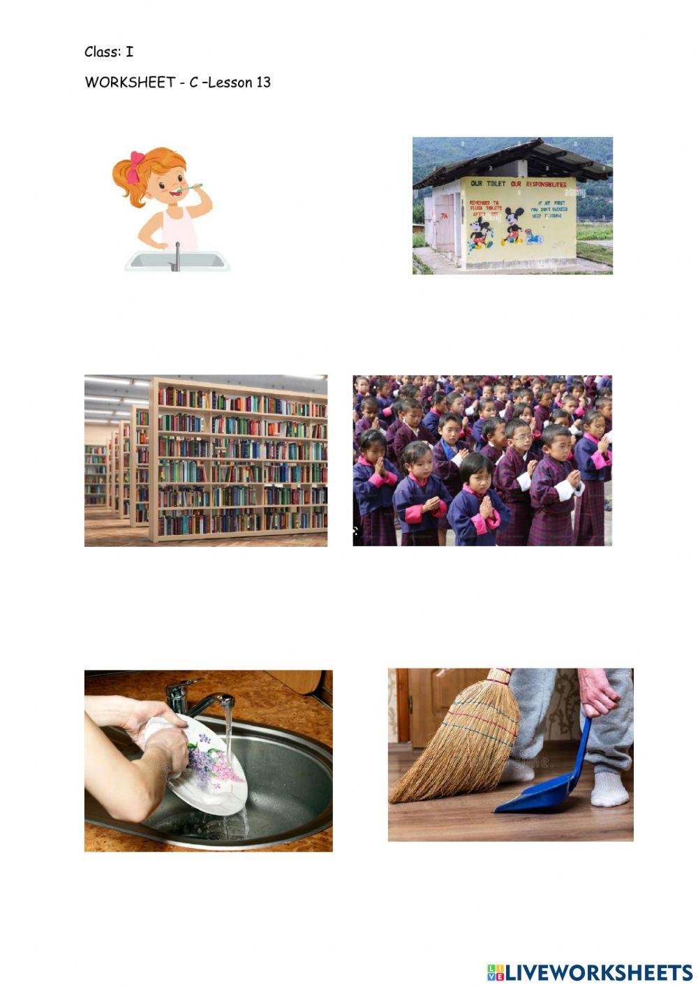 Pictorial Reading worksheet C worksheet | Live Worksheets