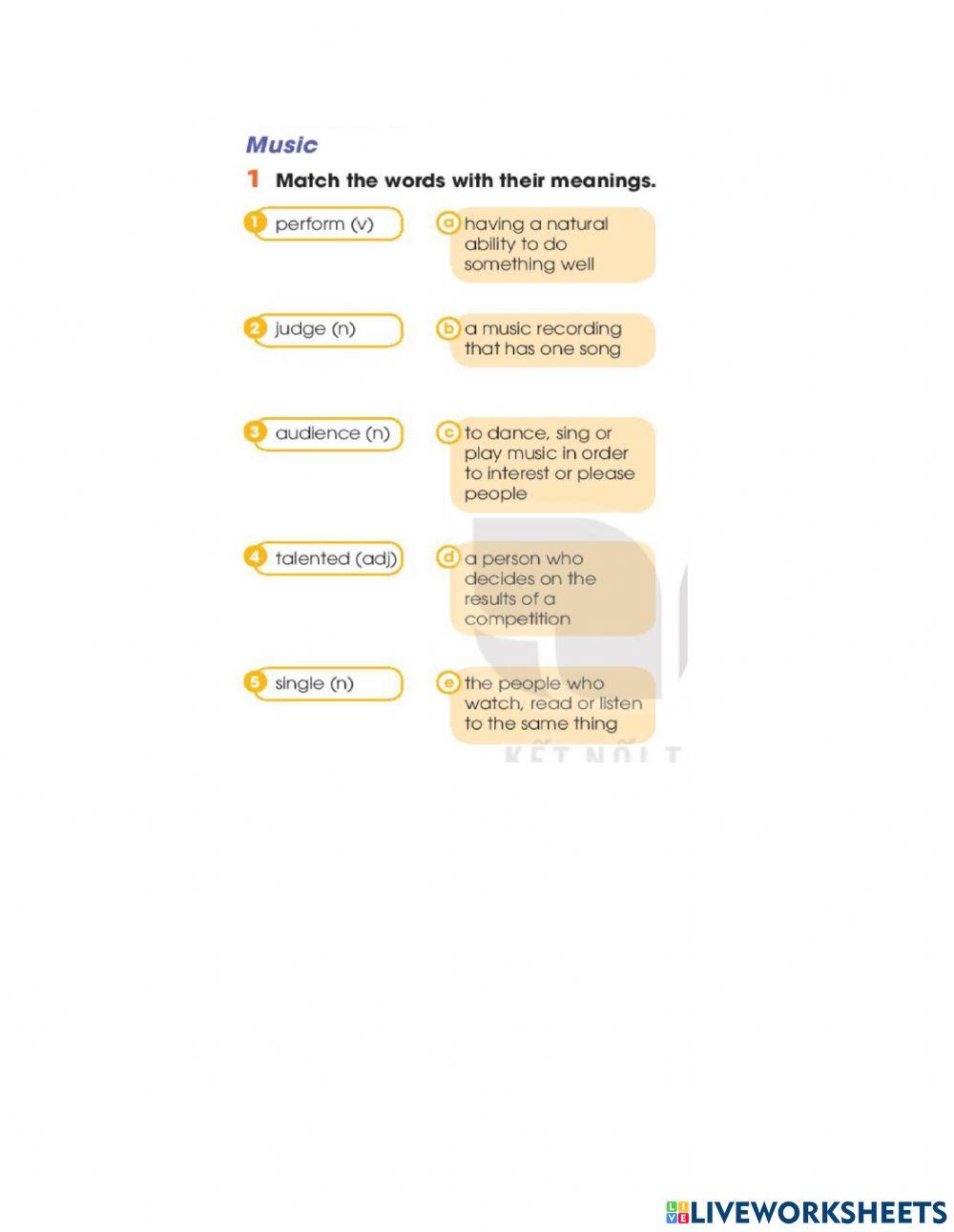 Unit 3: Vocab 1 worksheet | Live Worksheets