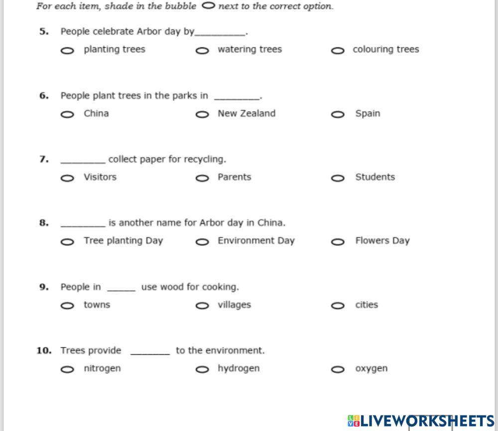 answers for reading 2 grade 7 online exercise for | Live Worksheets