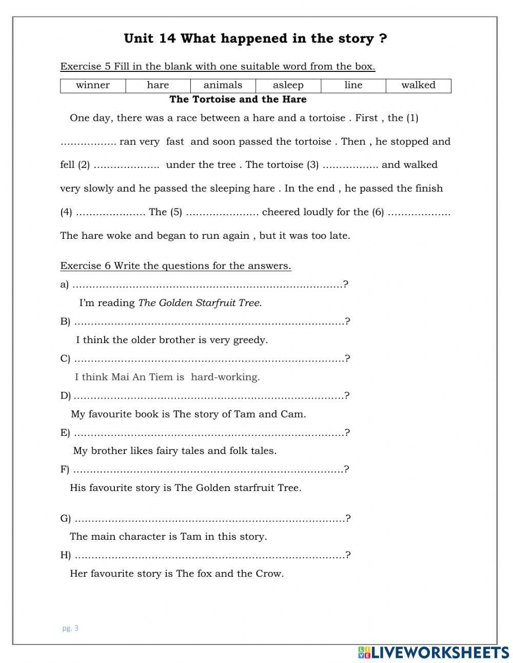 Grade 5 - Unit 14 activity | Live Worksheets