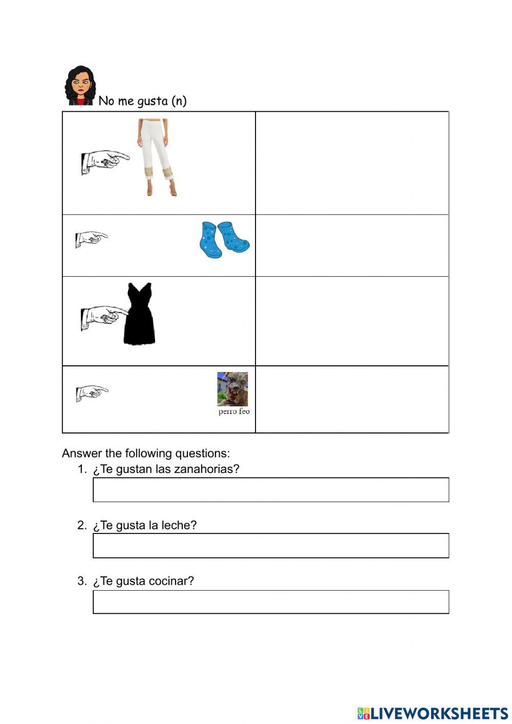 Gustar | Free Interactive Worksheets | 2233311