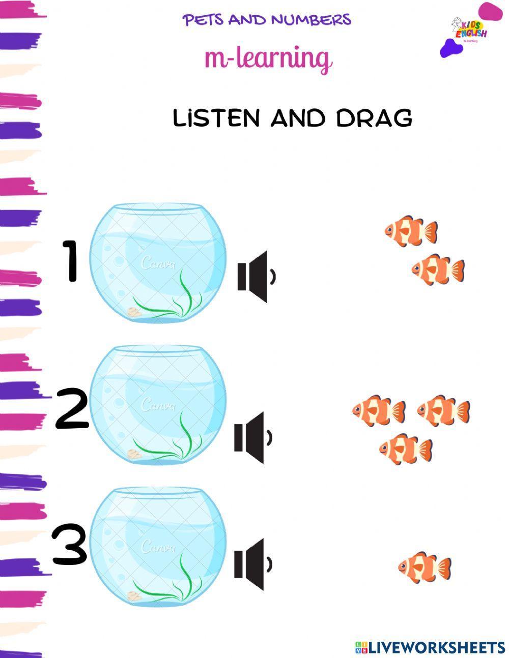 Fish interactive worksheet for kindergarden | Live Worksheets