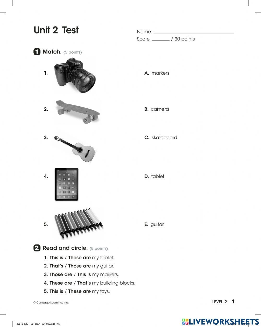 Look 2-Unit 2 t… | Free Interactive Worksheets | 2233983