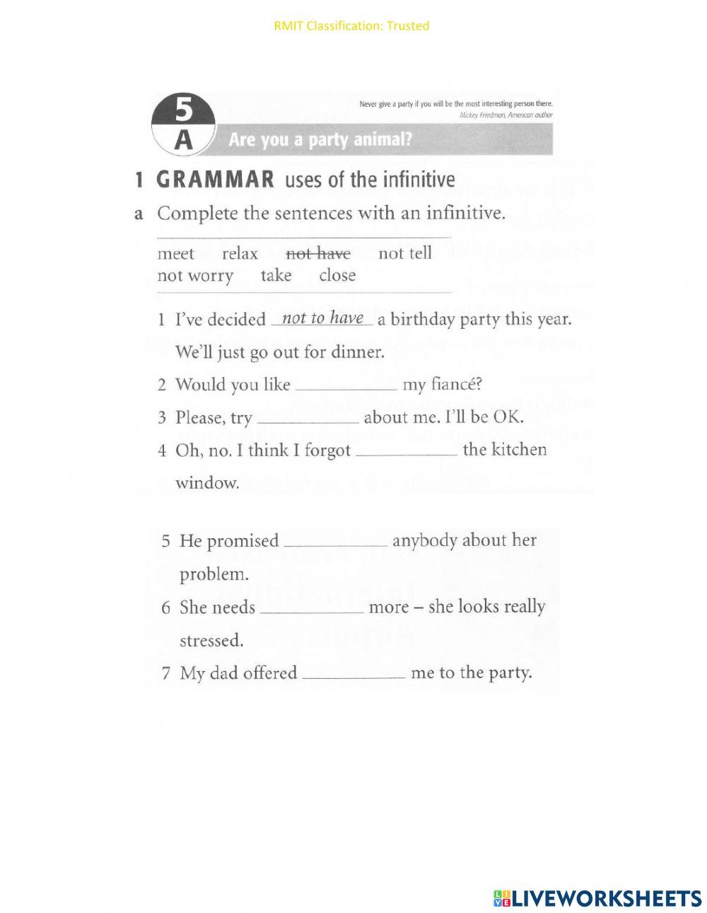 5A Pre intermediate worksheet | Live Worksheets