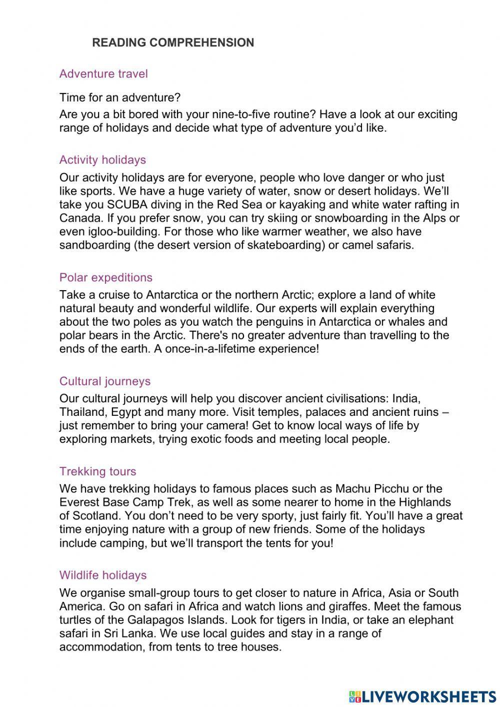 Reading Compreh… | Free Interactive Worksheets | 2234360