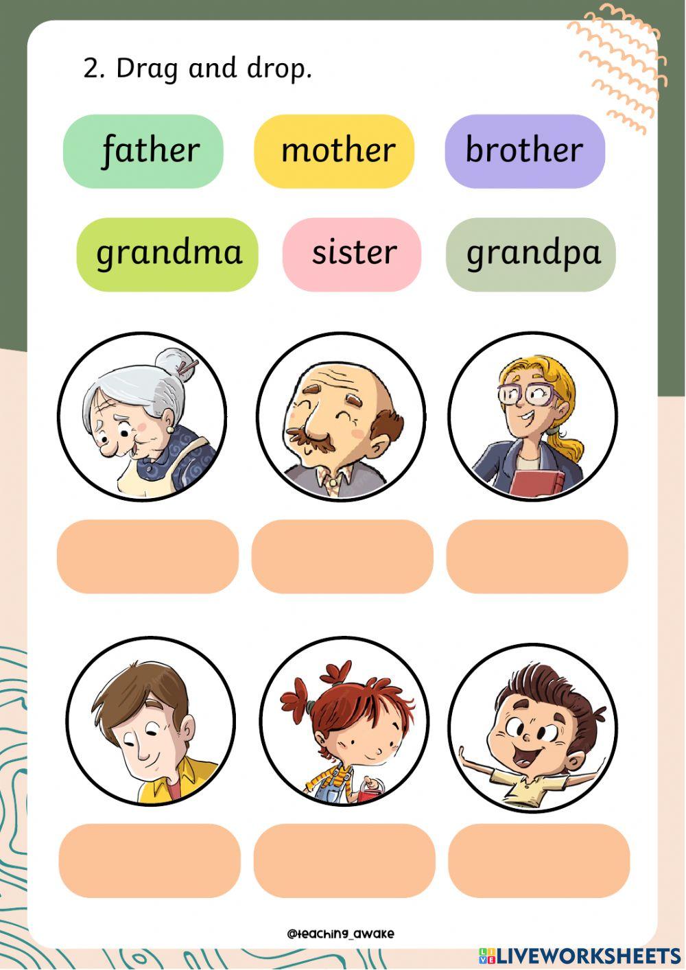 Family Members | Free Interactive Worksheets | 2234621