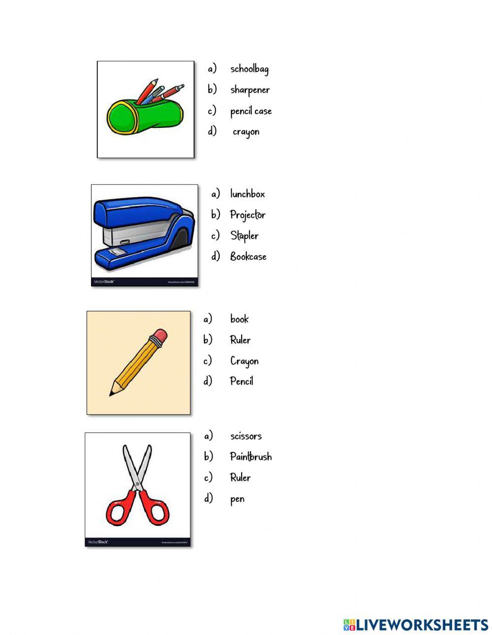 Classroom Object Grade 2 worksheet | Live Worksheets