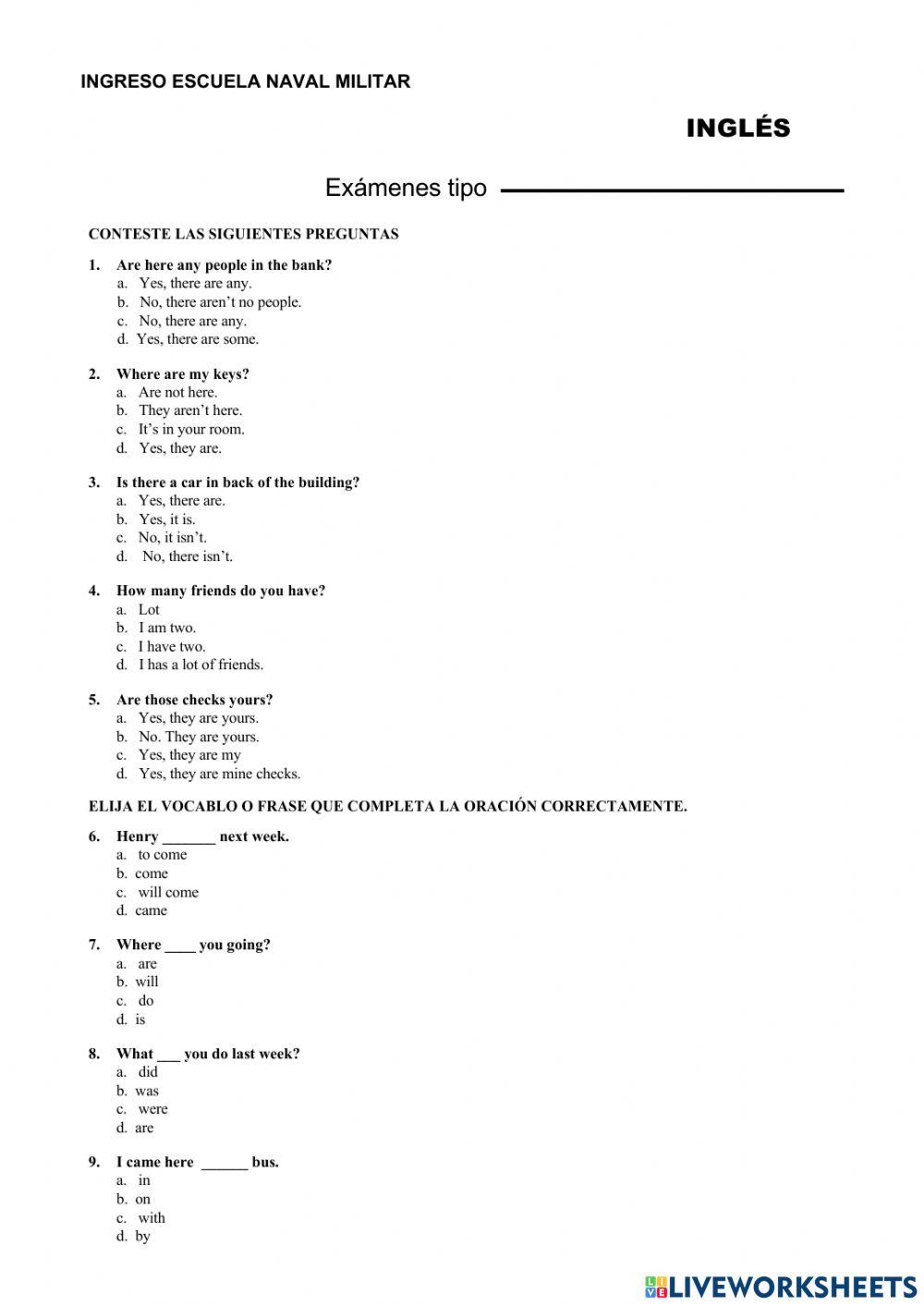 Test adult worksheet | Live Worksheets
