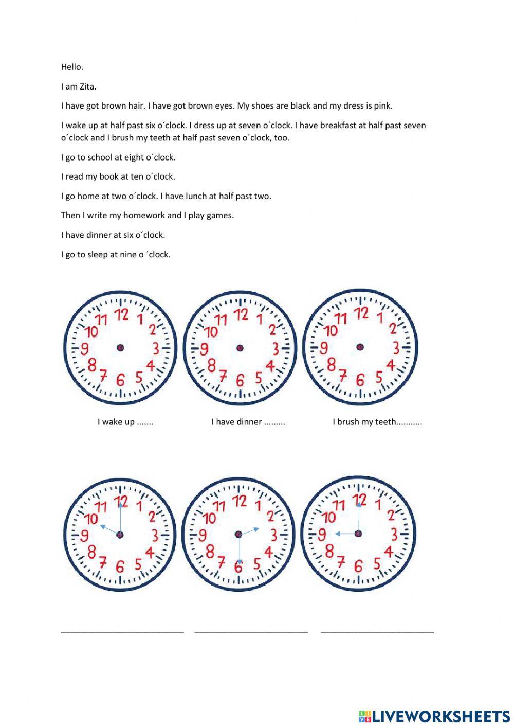 My day online exercise for 3 | Live Worksheets