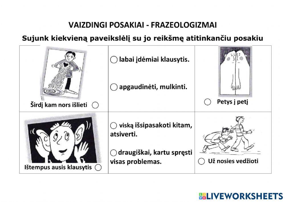 2494542 | Vaizdingi posakiai - frazeologizmai | Mokykis