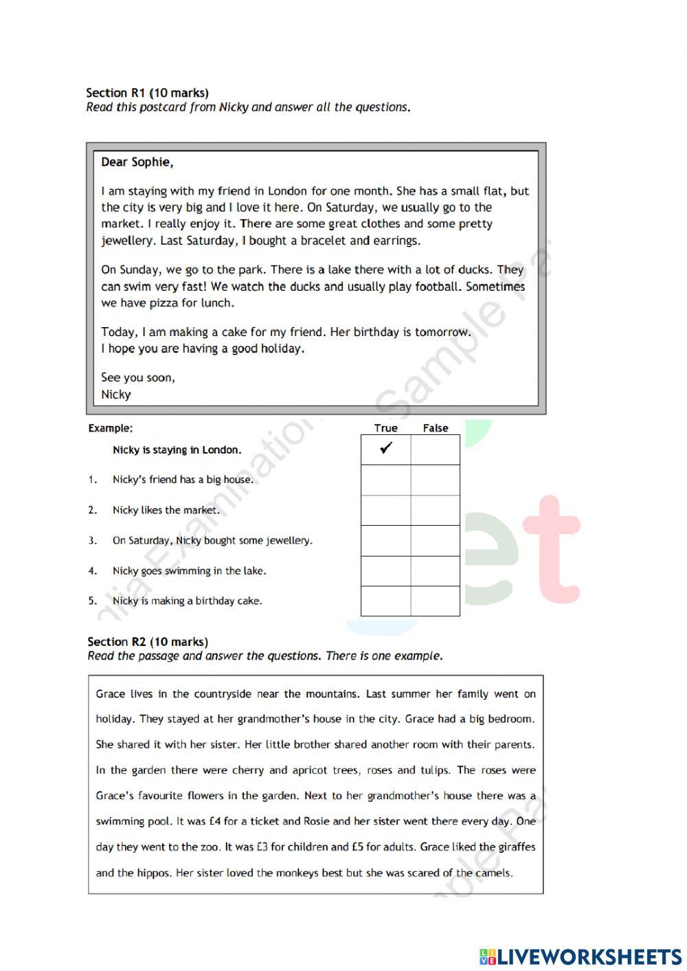 Preliminary - Written Exam worksheet | Live Worksheets