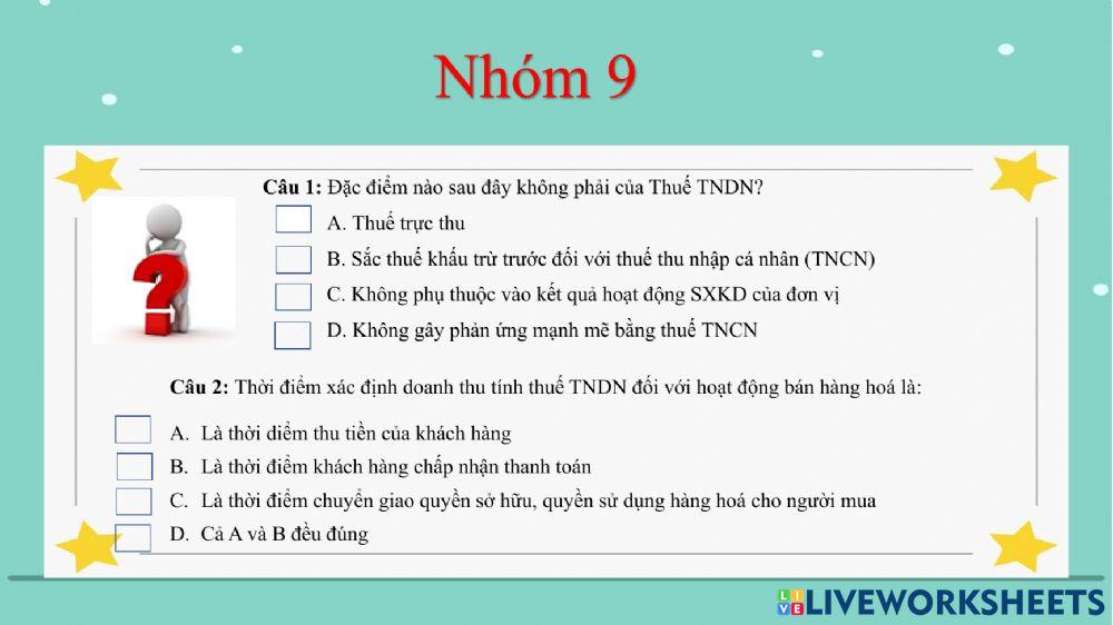 nhóm9 lớp10 sángthứ2 online exercise for | Live Worksheets