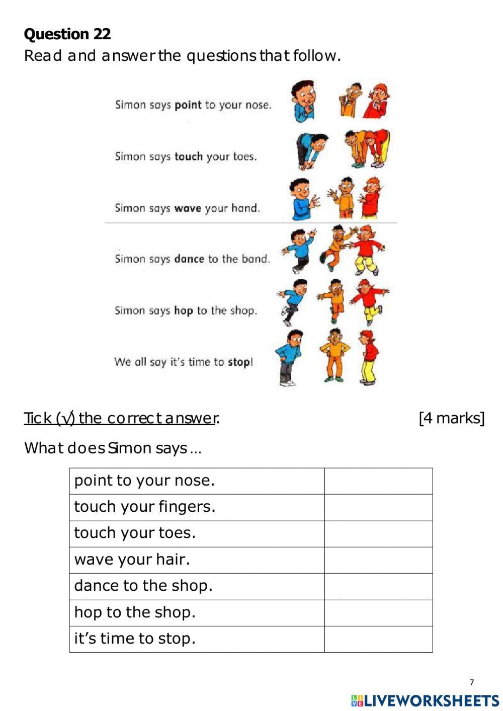 Eng worksheet for 2 | Live Worksheets