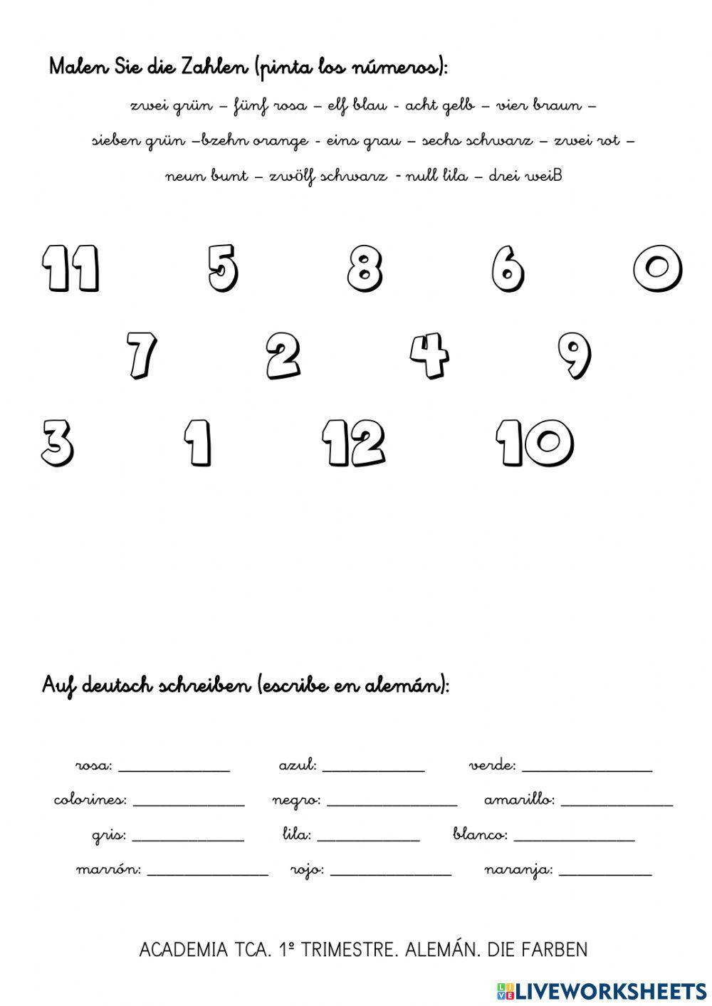 Die farben online pdf exercise | Live Worksheets
