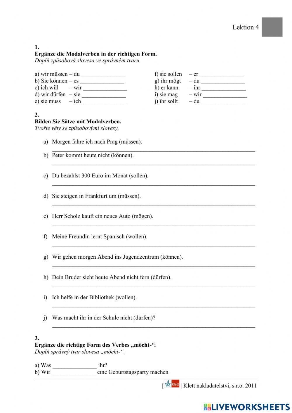 Modalverben 2236063 | KKozelkova | Live Worksheets