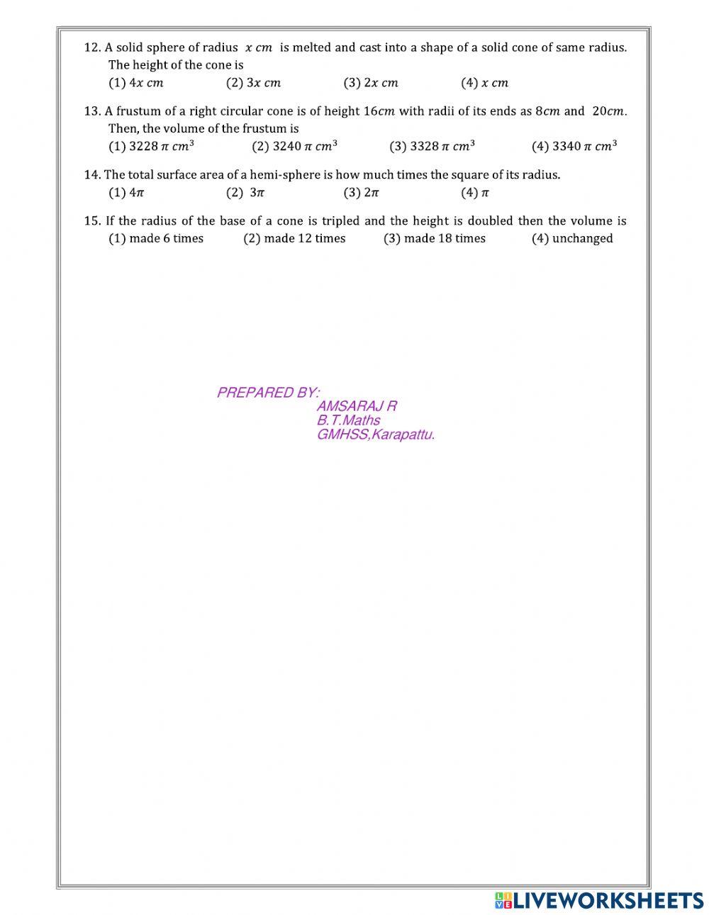 Tn sslc maths chap-7 one mark 2236073 | ARliveworksheet
