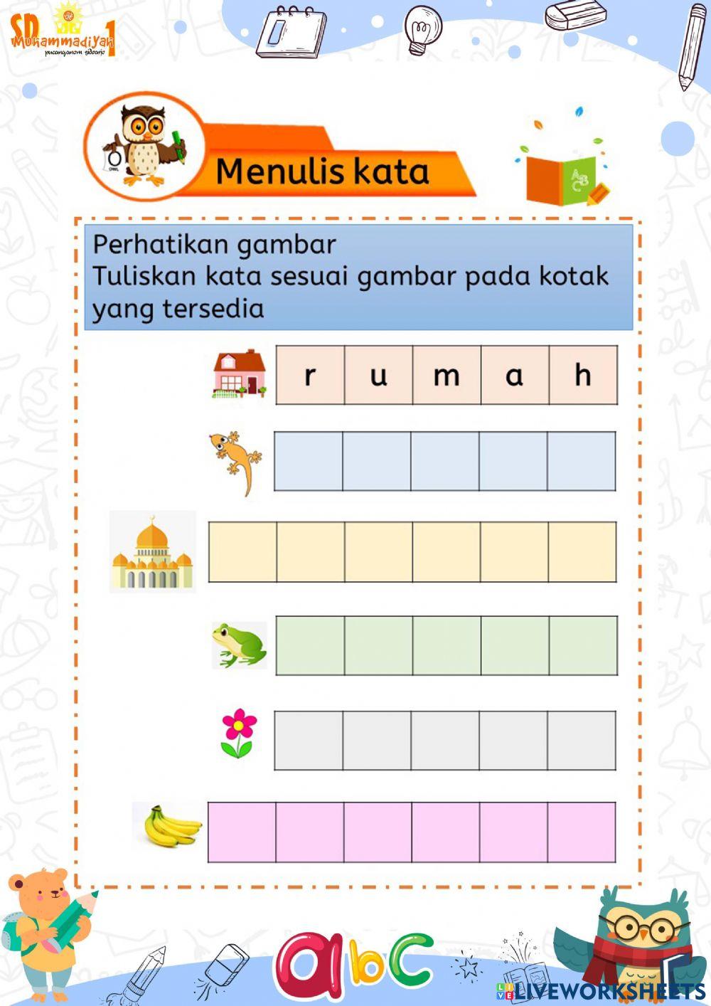 menulis 3 online exercise for | Live Worksheets