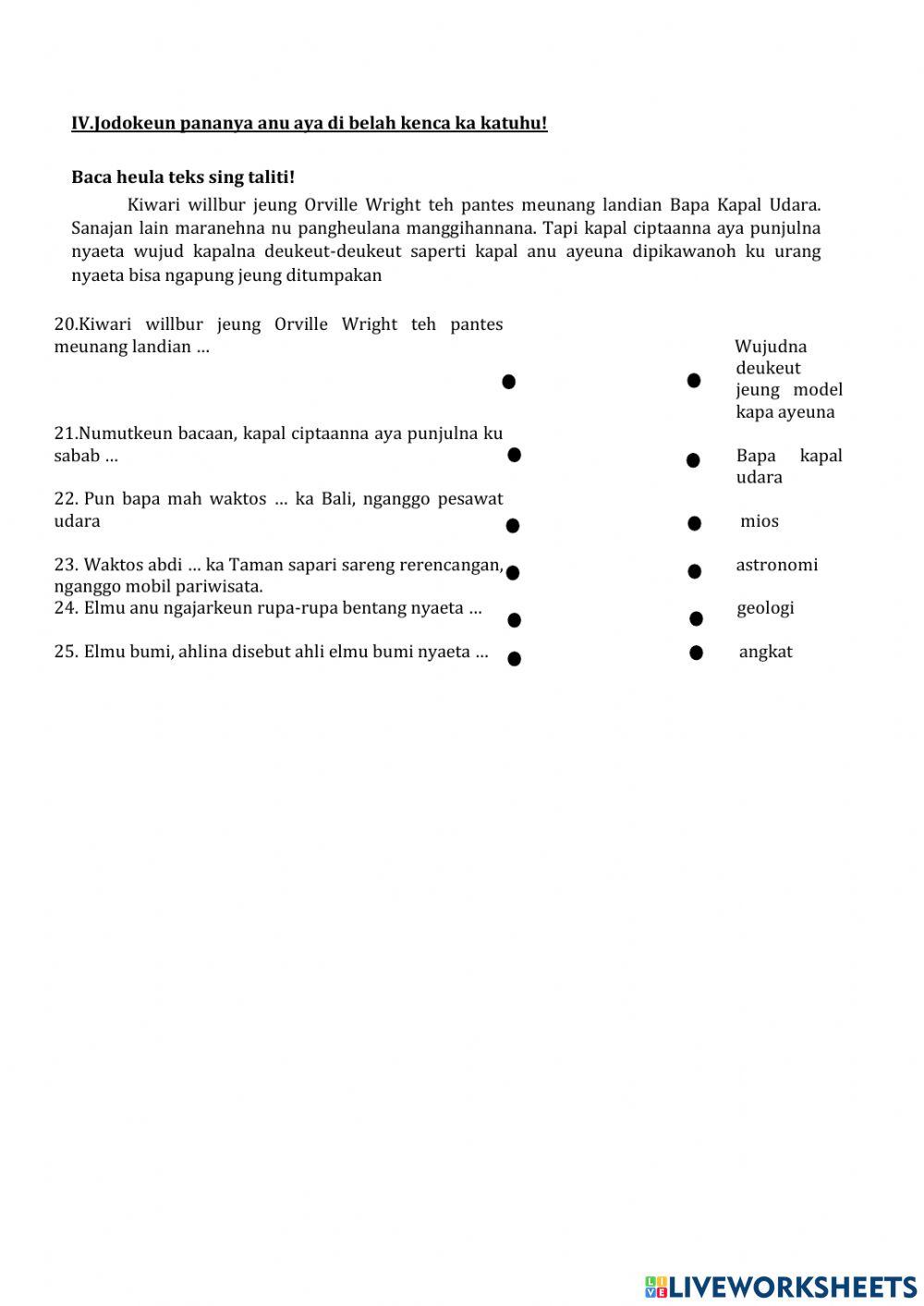 PAs BASA SUNDA worksheet | Live Worksheets