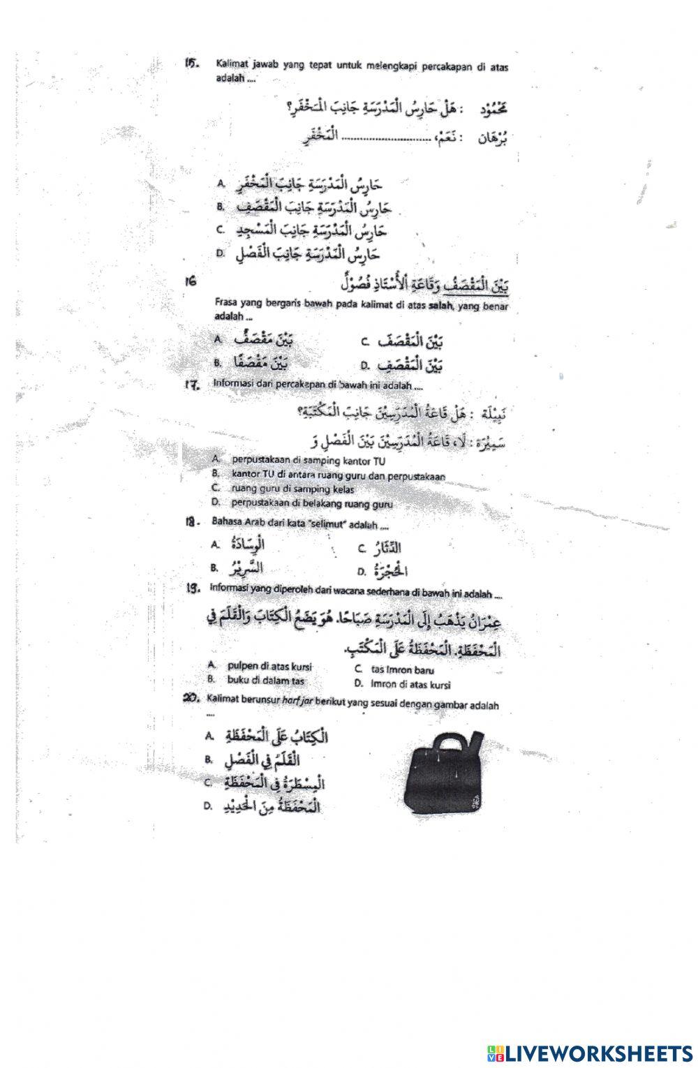 Bhs. arab 8 worksheet | Live Worksheets