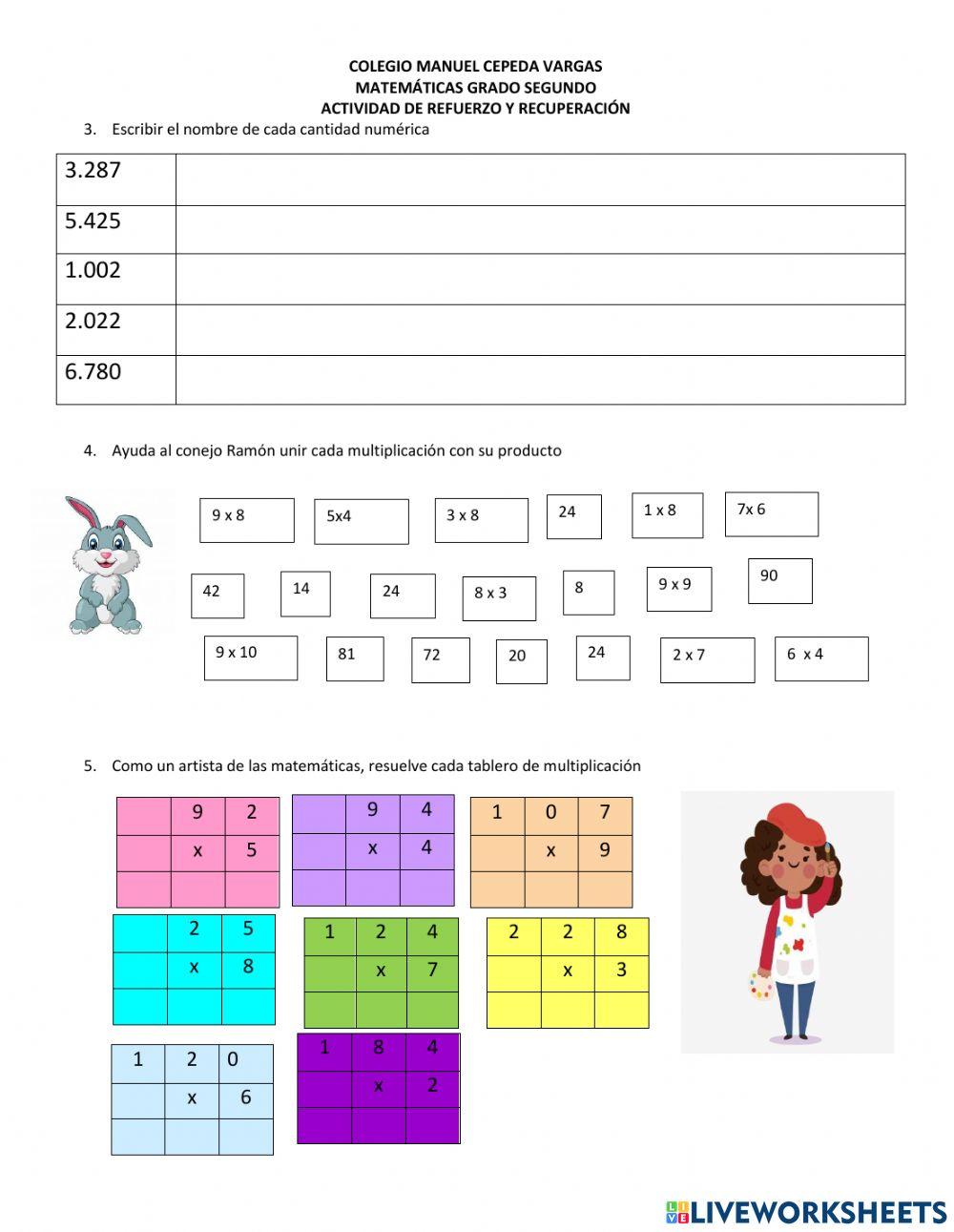 Genios matemáticos worksheet | Live Worksheets