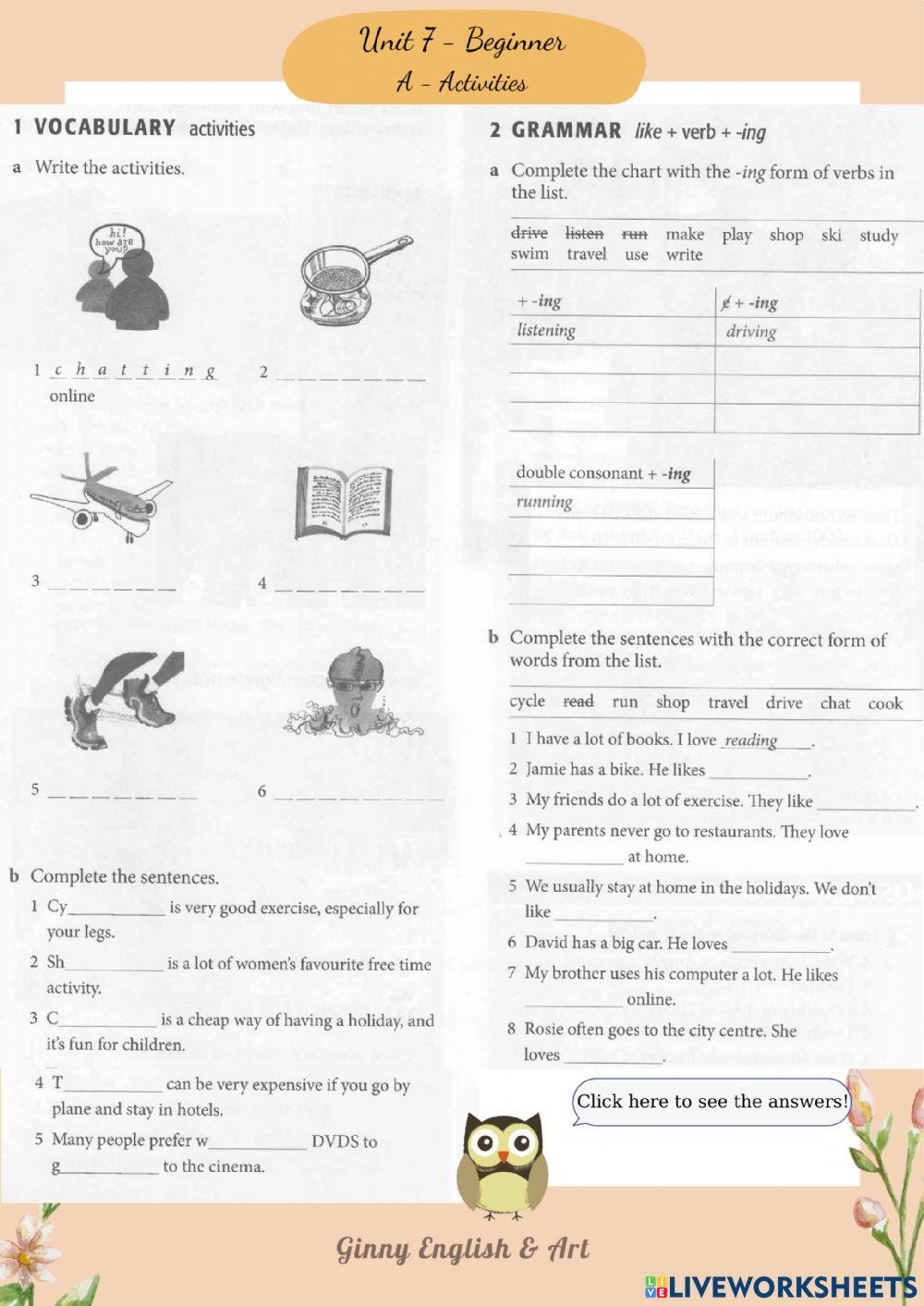 Beginner 7A 0707 | dthu177 | Live Worksheets