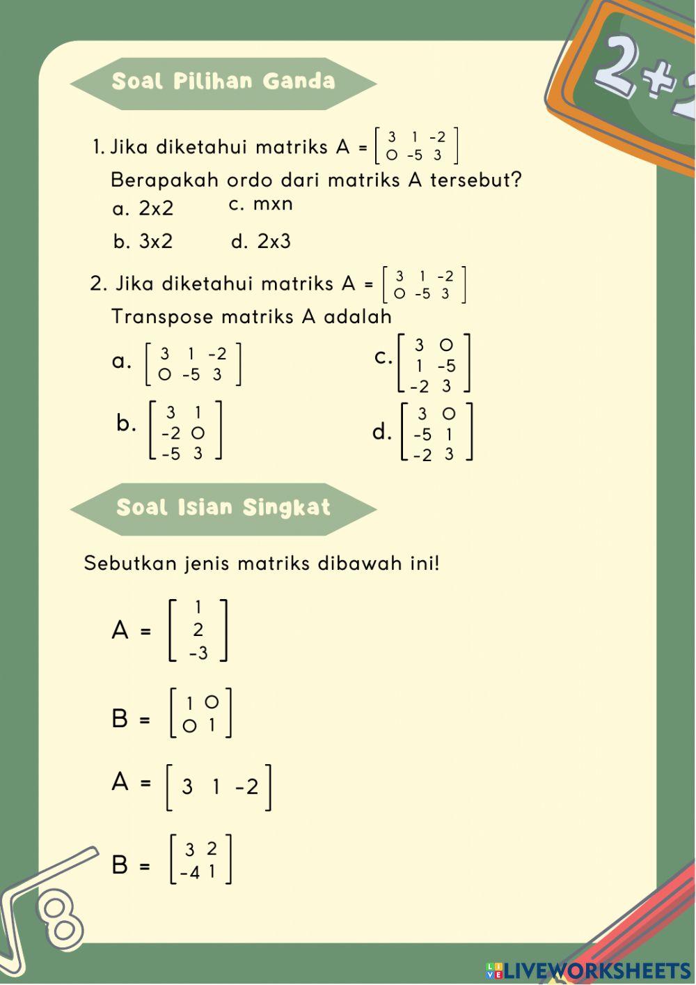 LKPD Matriks Kelas 11 2236873 | wulanls | Live