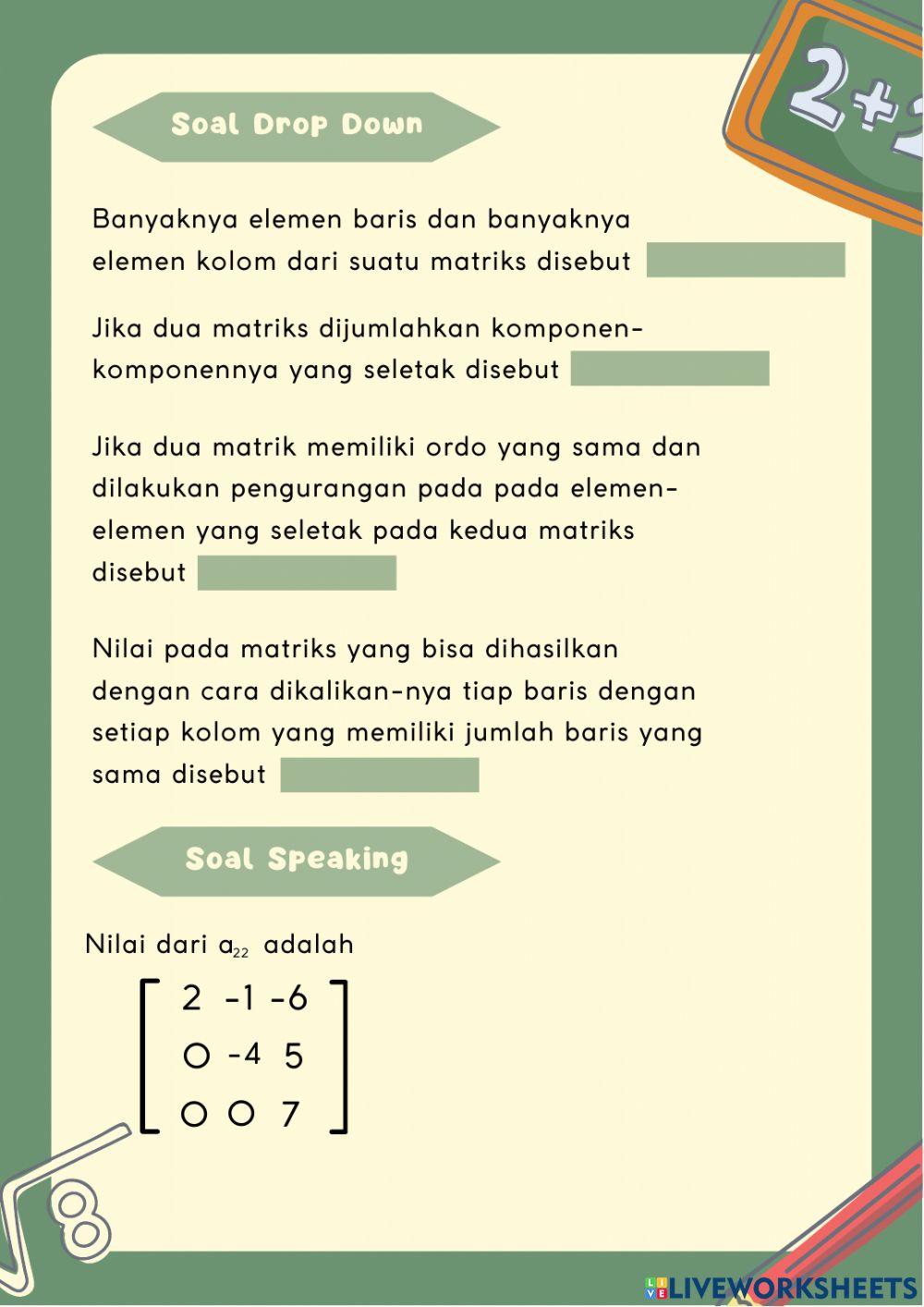 LKPD Matriks Kelas 11 2236873 | wulanls | Live