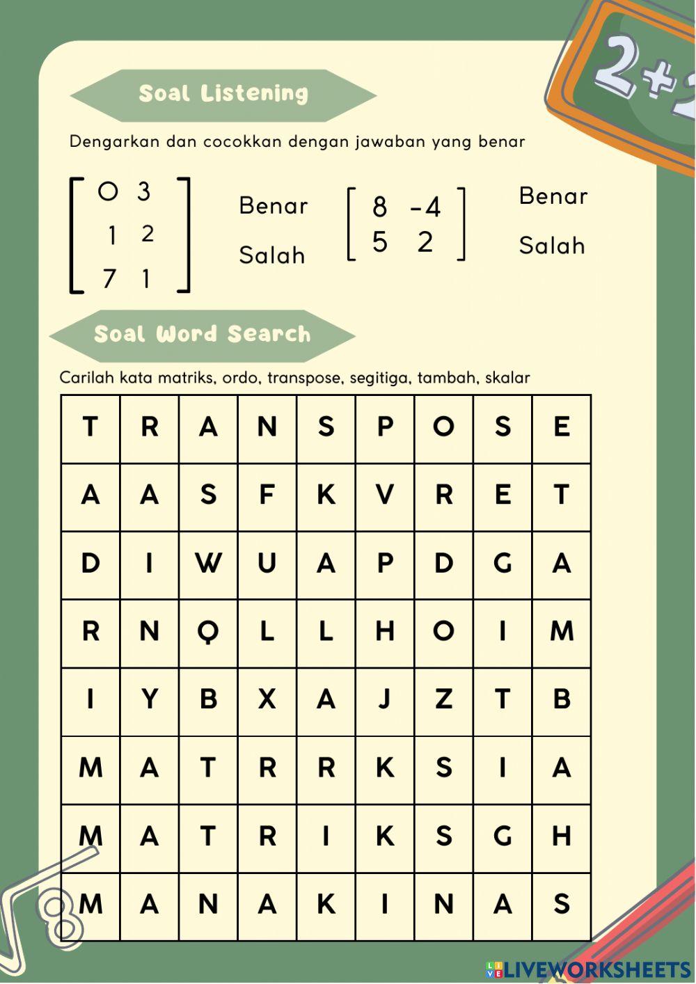 LKPD Matriks Kelas 11 2236873 | wulanls | Live