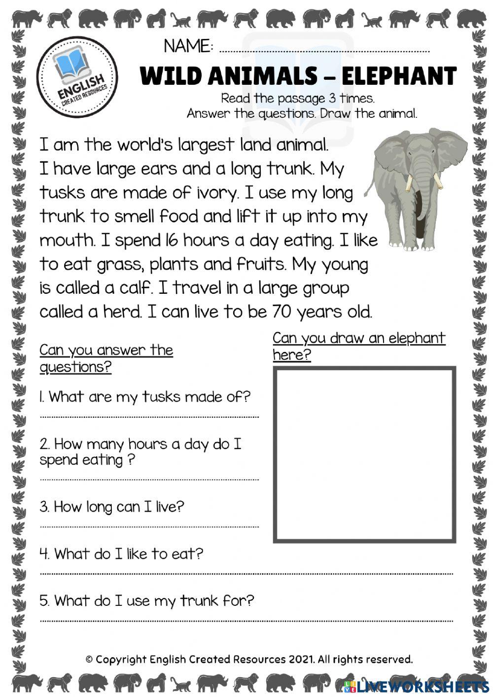 2495745 | ELA Elementary 1: Elephants | teacherluengo