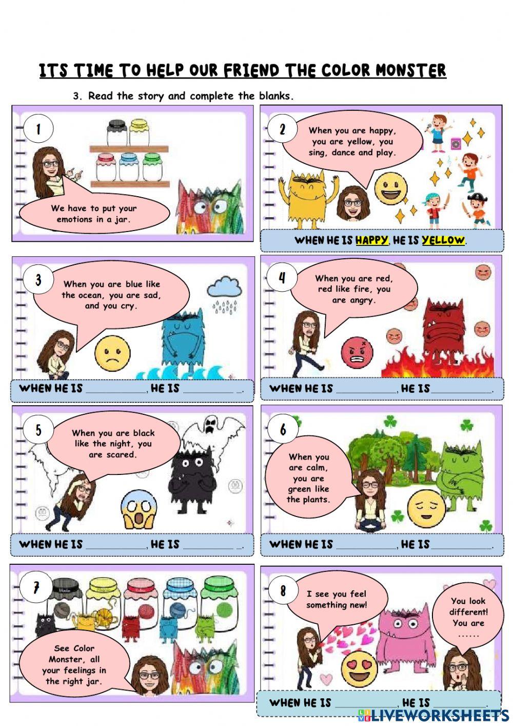 Emotions and co… | Free Interactive Worksheets | 2237231