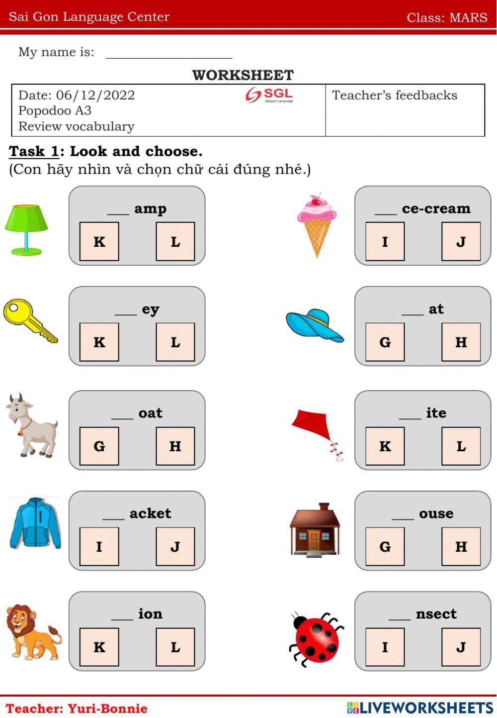 Popodoo A123 interactive worksheet | Live Worksheets