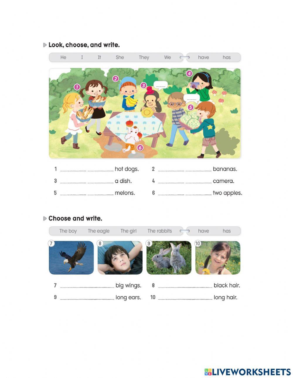 My first grammar 1- ws 15 worksheet | Live Worksheets