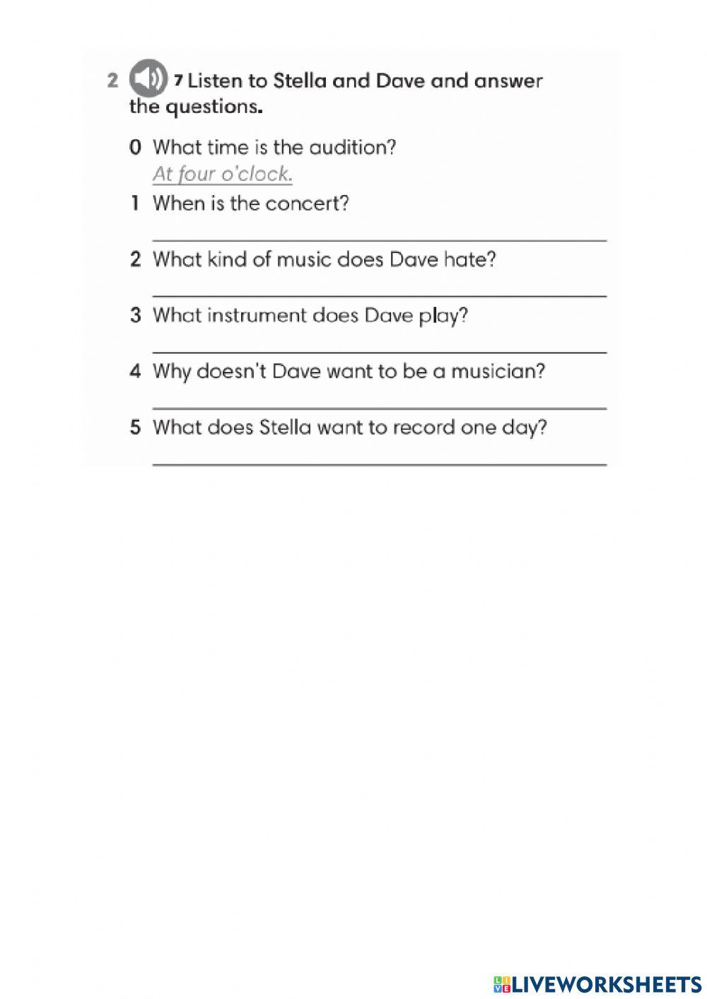 Listening and reading activity for 8 | Live Worksheets