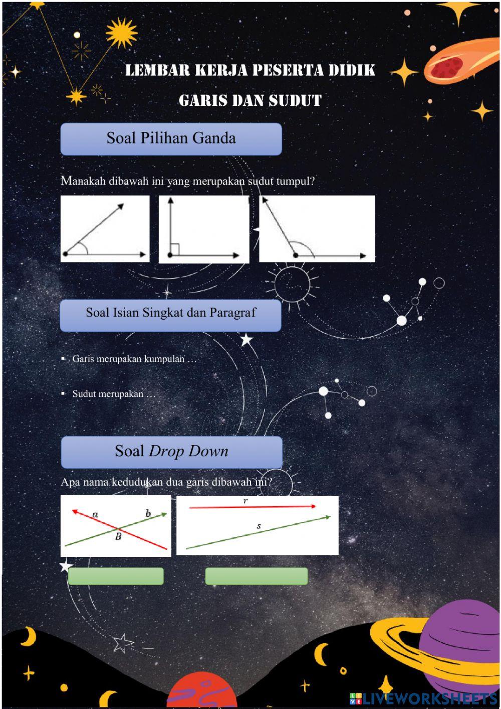 Garis dan Sudut activity for 7 | Live Worksheets