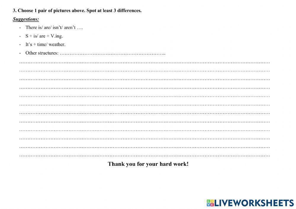 Spot the differences interactive exercise | Live Worksheets