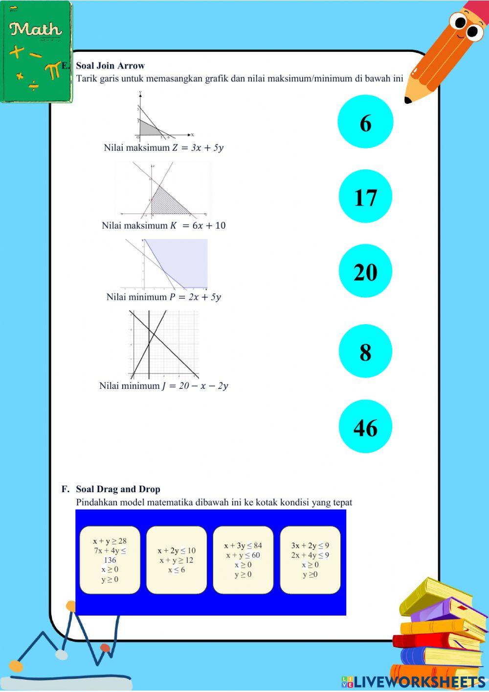 Mathematics Fun Learning worksheet | Live Worksheets