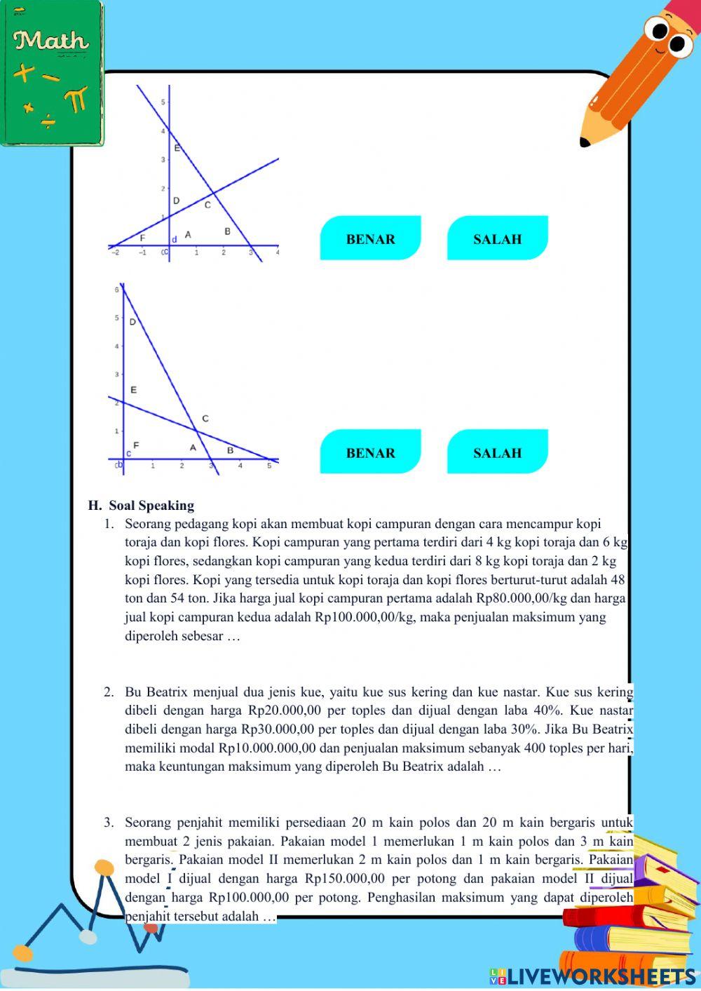 Mathematics Fun Learning worksheet | Live Worksheets