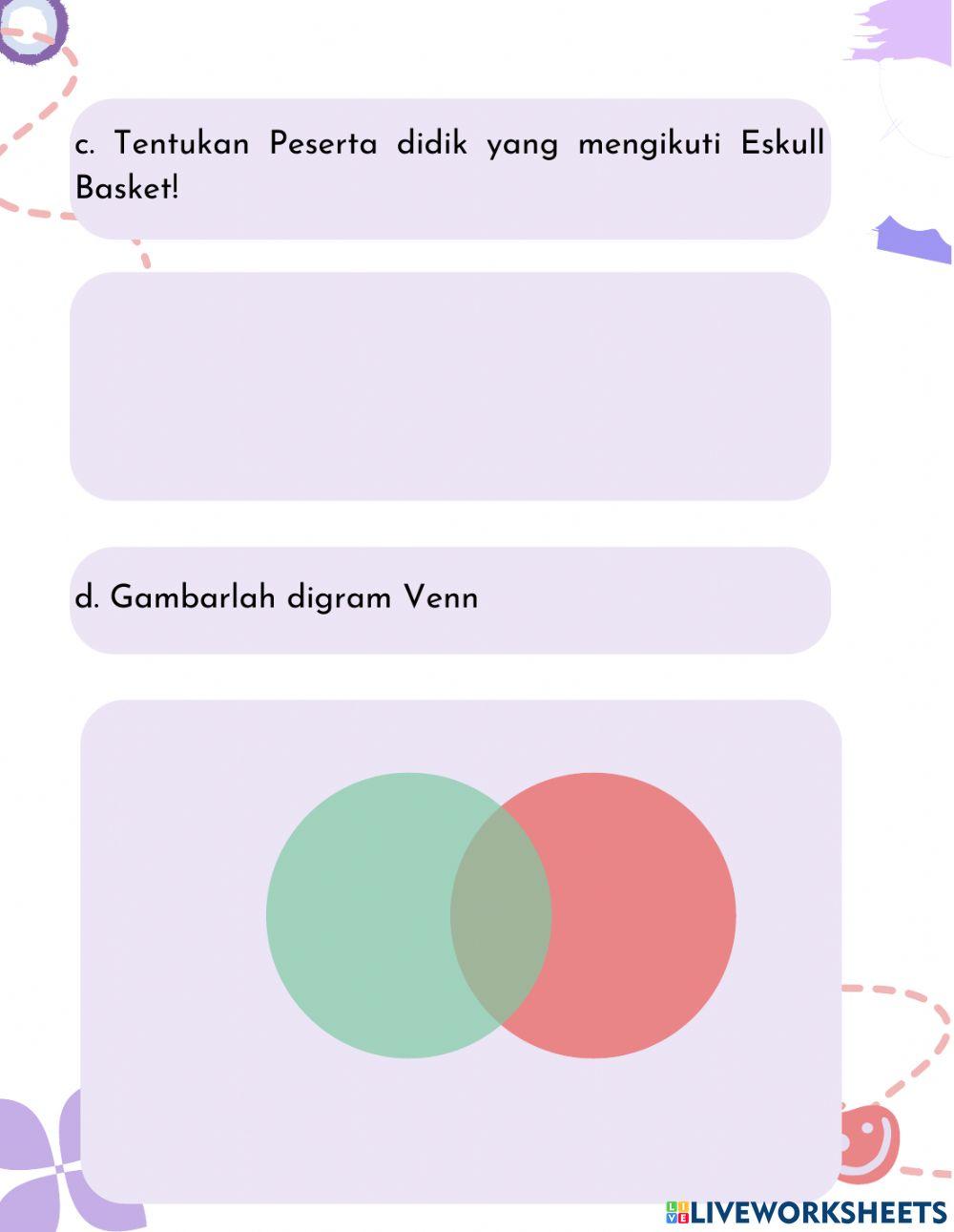 E-LKPD Selisih Himpunan Aksi 1 worksheet | Live Worksheets