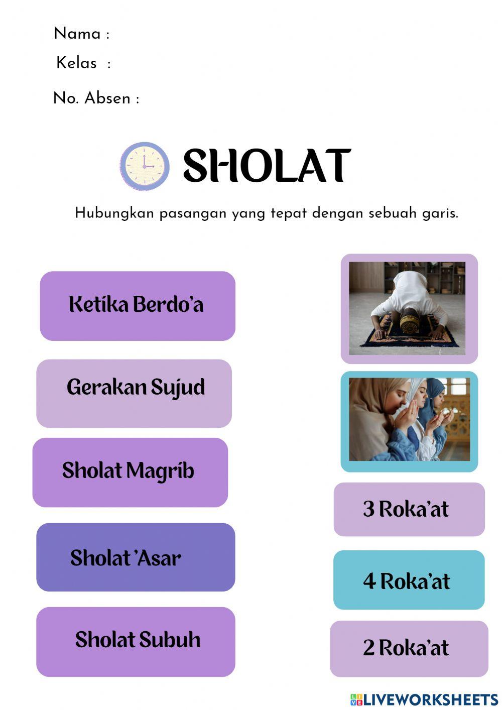 Fiqih sholat interactive worksheet | Live Worksheets