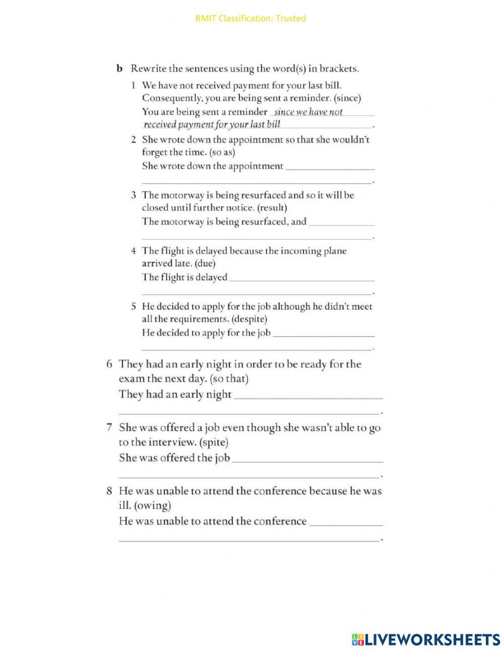 1B Advanced worksheet | Live Worksheets