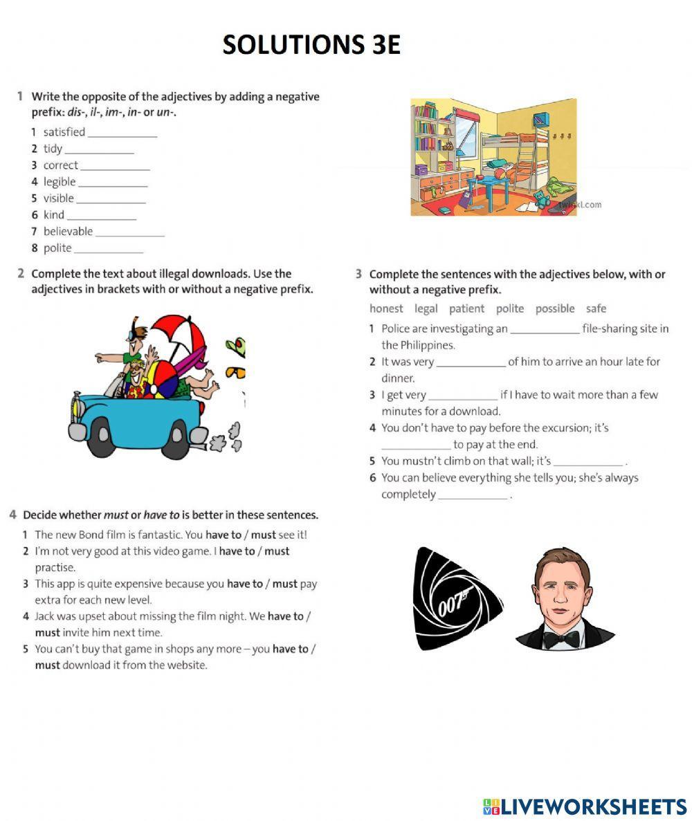 Solutions 3e worksheet | Live Worksheets
