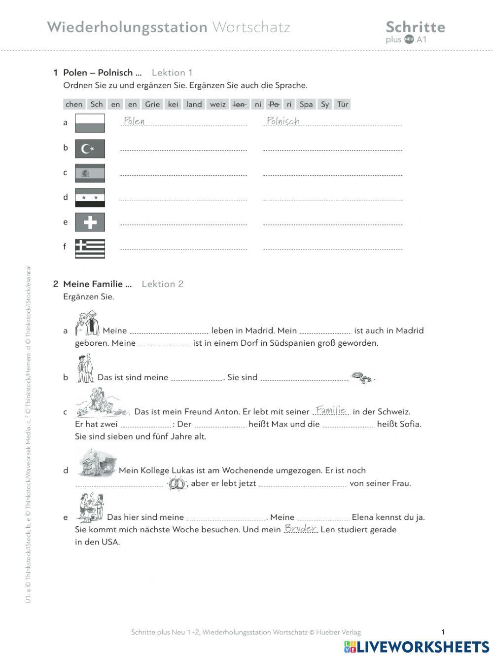 Schritte A1.1 4151746 | Zulma Calvo | Live Worksheets