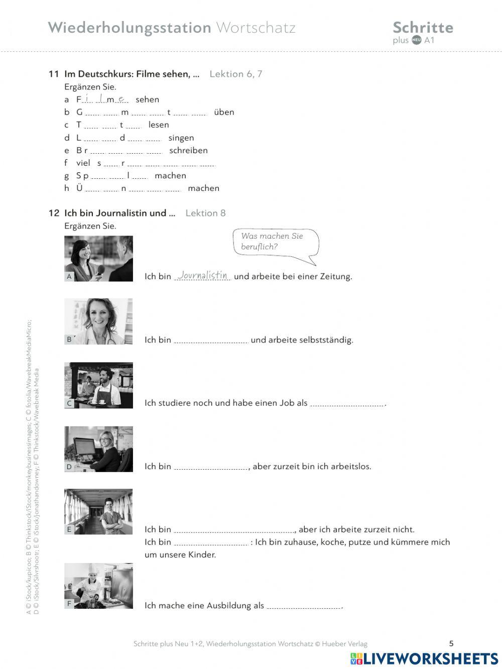 Schritte A1.1 4151746 | Zulma Calvo | Live Worksheets