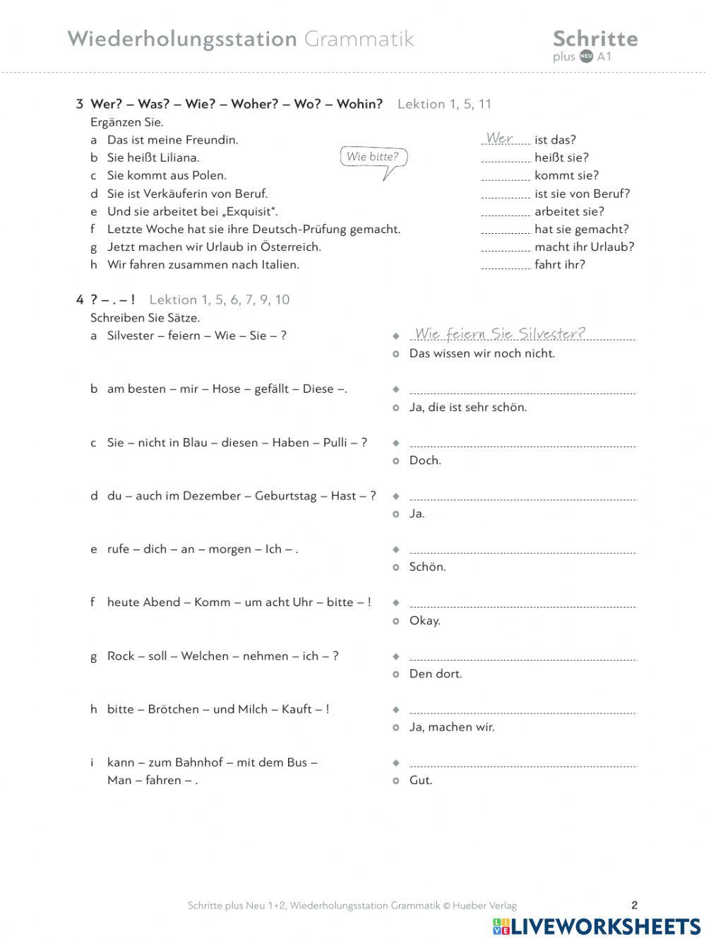 Schritte A1.1 4151746 | Zulma Calvo | Live Worksheets